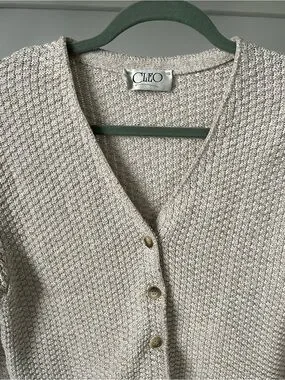 cleo | Sweaters | 9s Cottagecore Cleo Textured Vneck Button Cardigan ...